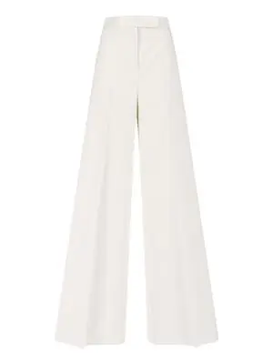 Max Mara Wide Leg Cotton Pants White