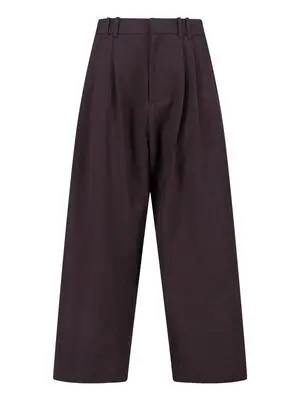Studio Nicholson Line Wide Leg Trousers - Brown