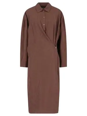 LEMAIRE Midi Shirt Dress - Brown