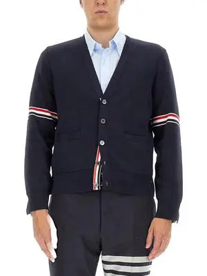 Thom Browne V-Neck Cardigan Blue