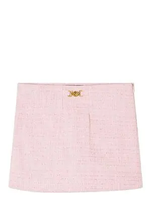 Versace Tweed Cotton Blend Skirt - Pink