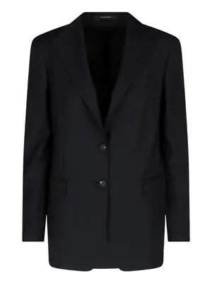Giorgio Armani Single-Breasted Blazer Black