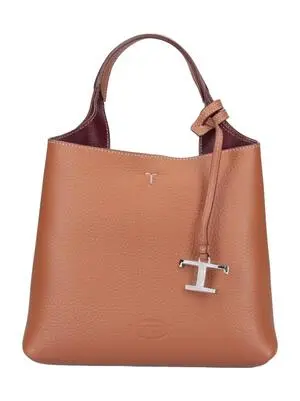 TOD'S Hammered Leather Handbag - Brown