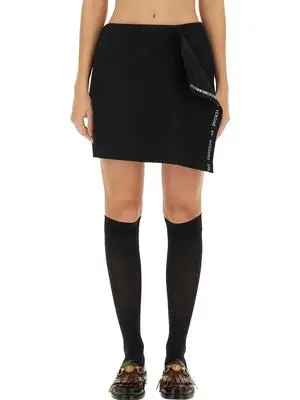 Moschino Wool Wrap Mini Skirt - Black