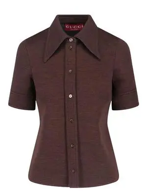 Gucci Logo Shirt - Brown