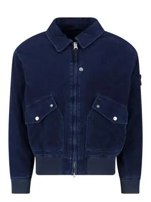 Miu Miu Logo Denim Jacket - Blue