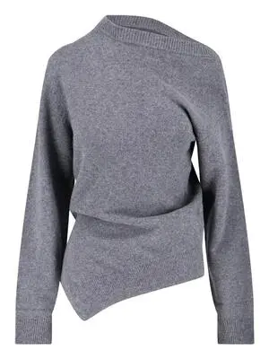 RÓHE Asymmetrical Wool-cashmere Sweater - Gray