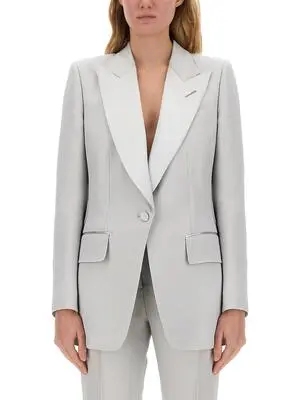 TOM FORD Single-breasted 'bianca' Tuxedo Jacket - Grey