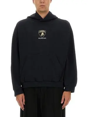 Balenciaga Hooded Sweatshirt - Black