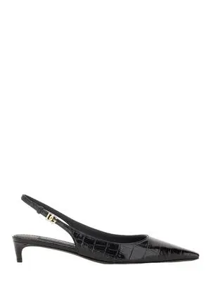 Dolce & Gabbana Slingback With Logo - Black