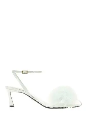 Saint Laurent Mule Mae In Satin Crepe - Green
