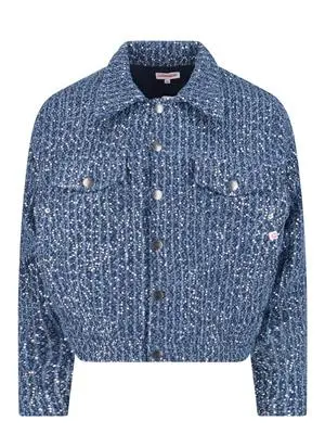CHARLES JEFFREY Art Denim Jacket - Blue