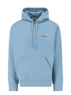 Carhartt Work In Progress American Script Hoodie - Light Blue
