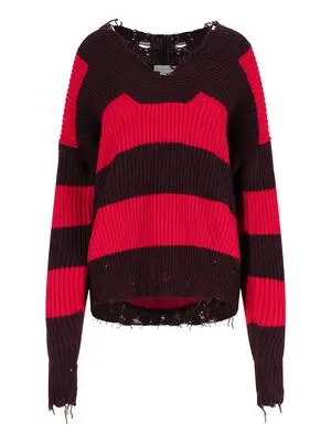 DRUMOHR Striped Knit Sweater - Red