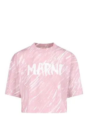 Balmain Logo Crop T-shirt - Pink