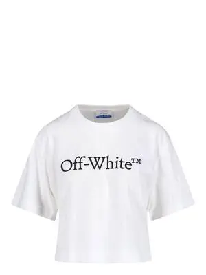 Off-White Logo Crop T-Shirt White