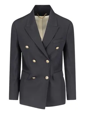 Balmain Double-breasted Cashmere Blazer - Black