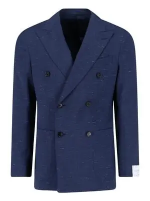 Balmain Double-breasted Cashmere Blazer - Blue
