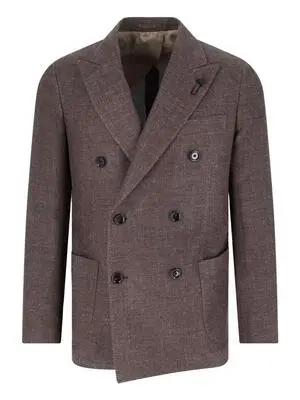 Balmain Double-breasted Cashmere Blazer - Brown
