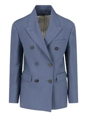 Balmain Double-breasted Cashmere Blazer - Gray