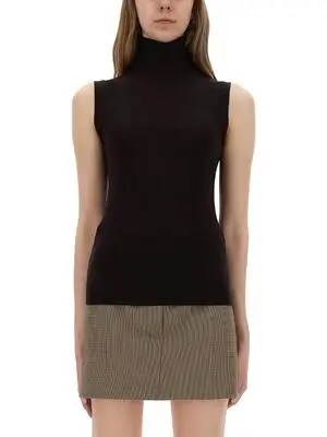 Sportmax Sleeveless Jersey Top - Dark Brown