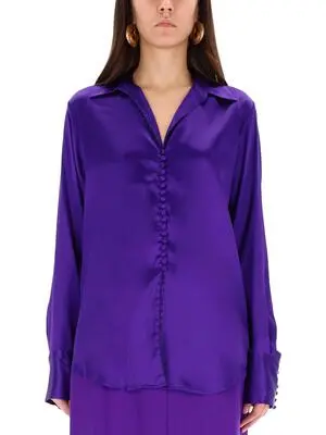 Dries Van Noten Silk Shirt - Purple