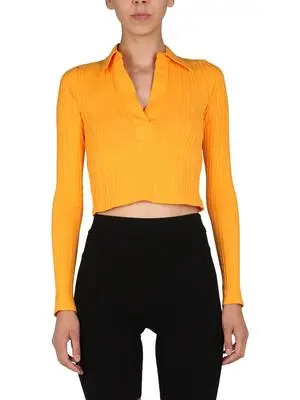 Helmut Lang Cropped Polo - Yellow