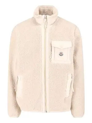 AND WANDER Logo Zip Jacket Cream