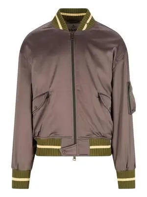 AND WANDER Logo Zip Jacket Taupe