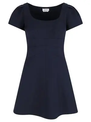 Alexander McQueen Wool And Silk Mini Dress - Blue