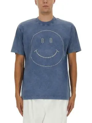 Moschino Smiley" Heavy Cotton T-shirt - Blue