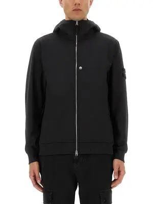 Stone Island Lightweight Hooded Jacket - Black