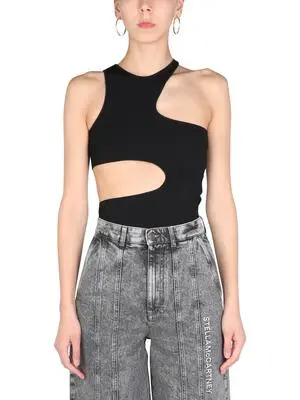 Stella McCartney Compact Top With Cut-out Details - Black