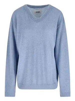 MAISON MARGIELA V-neck Sweater - Light Blue