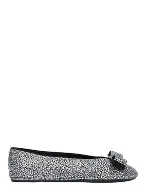 Alaïa Ballet Flats With Rhinestones Silver