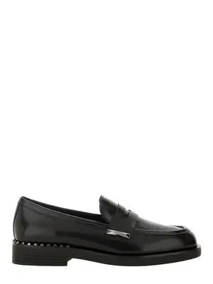 Ash Studded Leather Loafers - Black