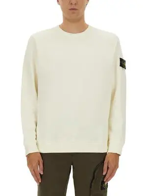 Stone Island Organic Cotton Sweatshirt Ivory