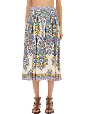 Etro Paisley Print Midi Skirt - Multicolour