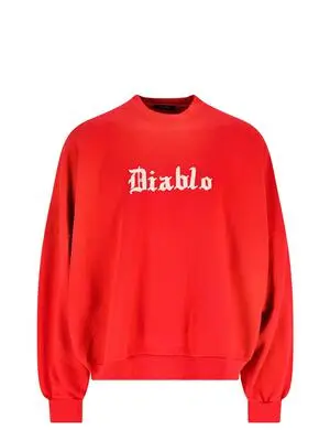 WILLY CHAVARRIA Diablo Hooligan' Crew Neck Sweatshirt - Red