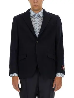 Etro Single-breasted Cashmere Jacket - Blue