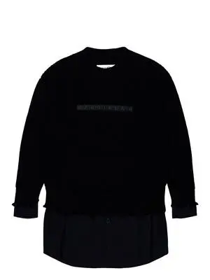 MAISON MARGIELA Contrast Cotton Top - Black