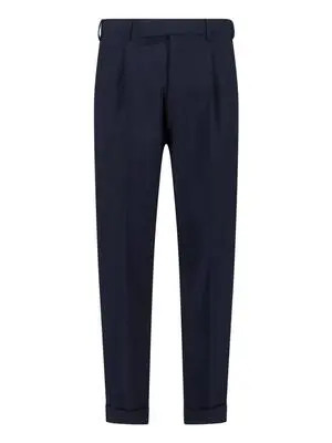 BRIGLIA 1949 Virgin Wool Straight Leg Pants - Blue
