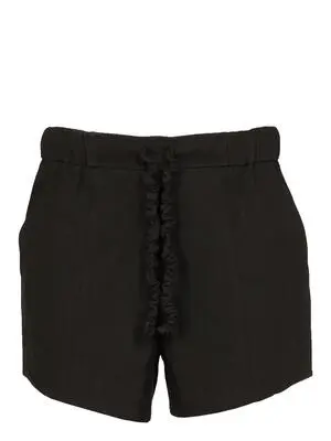 GANNI Shorts With Ruffled Elastic - Black