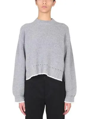 Proenza Schouler White Label Wool Jersey Top - Grey