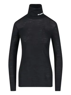 COURREGES Logo Turtleneck Sweater Black
