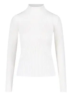 COURREGES Logo Turtleneck Sweater - White