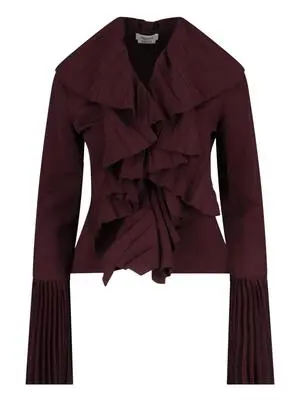 Alexander McQueen Pleated Blouse - Red
