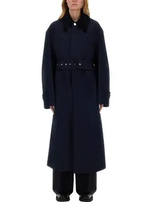 Ami Waterproof Belted Coat - Blue