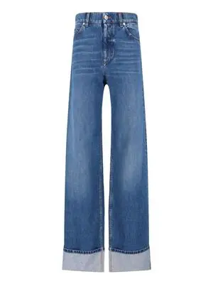 Dolce & Gabbana Turn-up Straight Leg Jeans - Blue