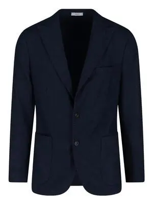 Boglioli Single-breasted Wool-blend Blazer - Blue
